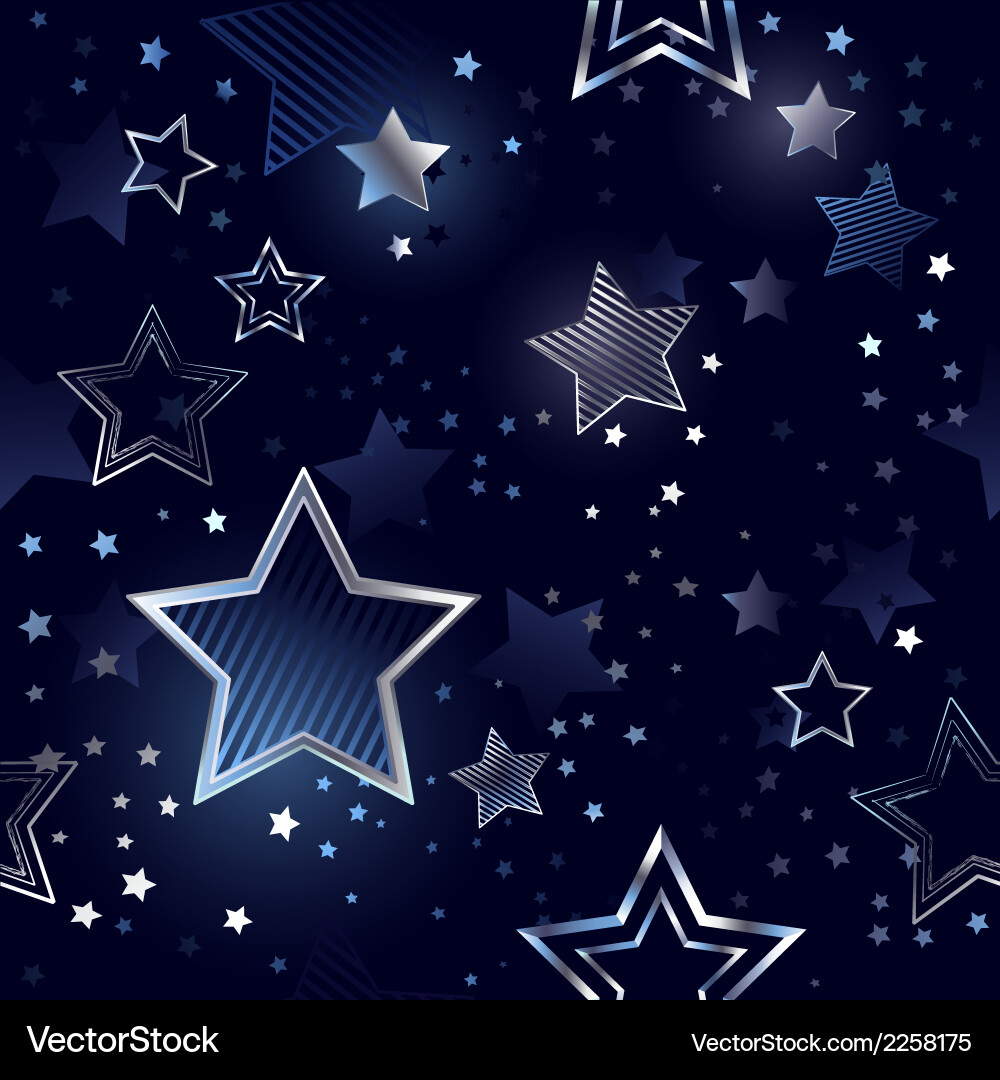 Seamless background with silver stars Royalty Free Vector