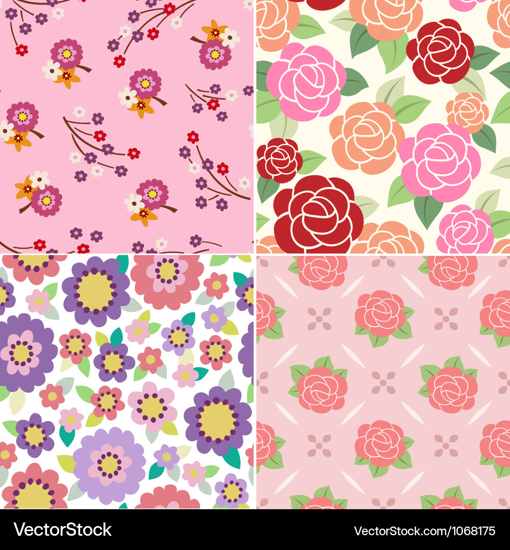 Seamless decorative flower pattern Royalty Free Vector Image