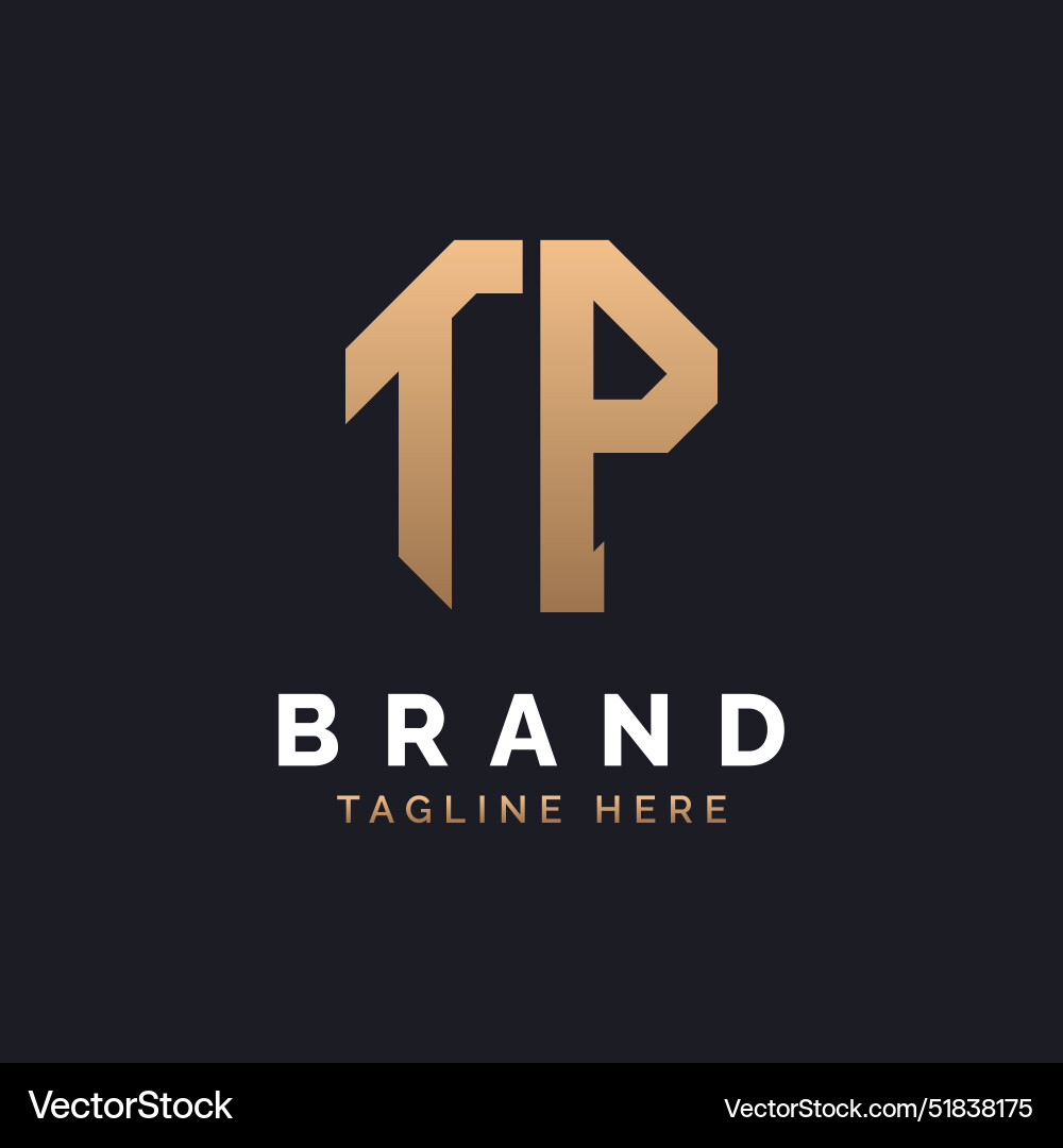 Tp logo design modern minimal elegant and luxury Vector Image