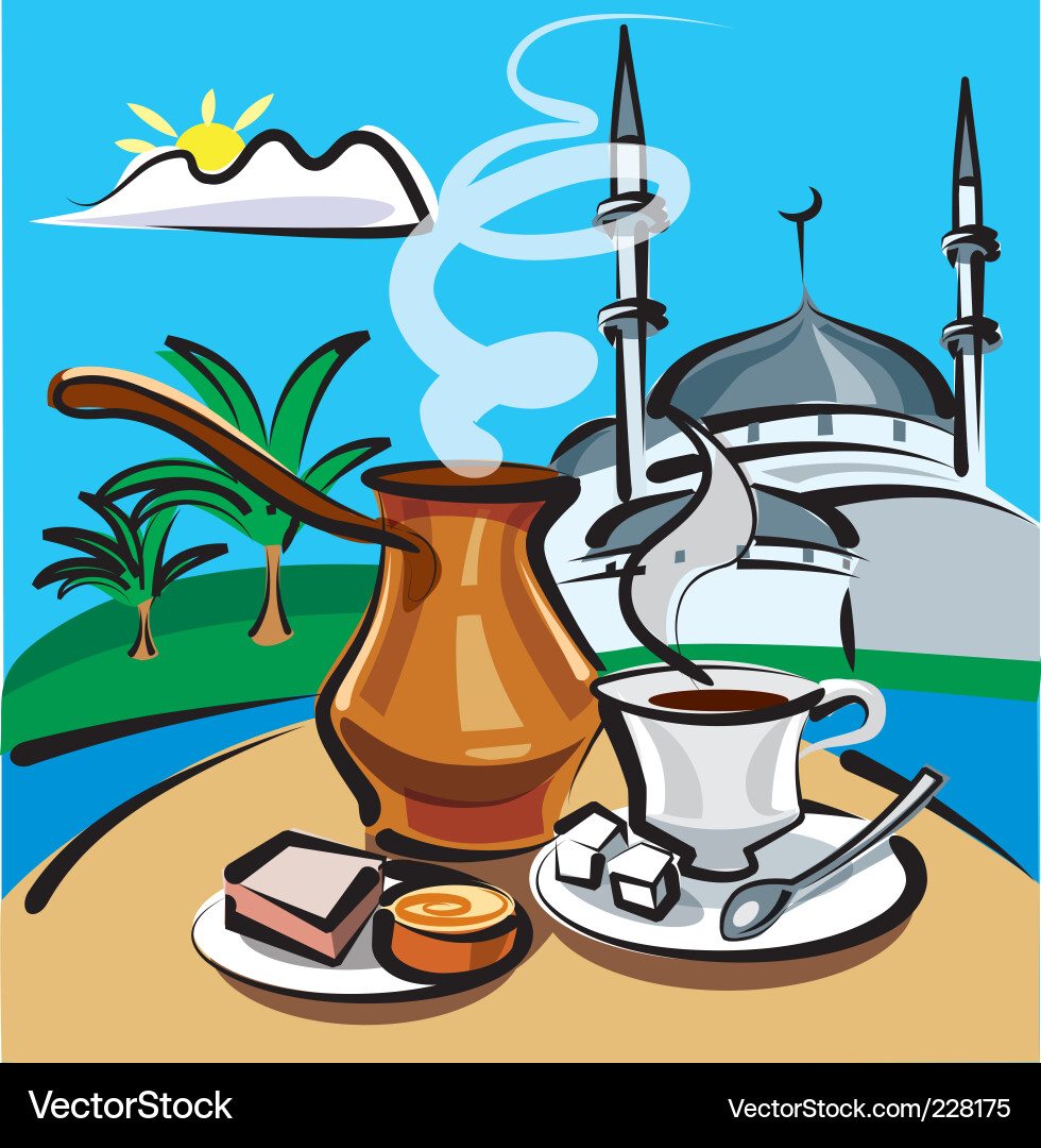 Turkish coffee Royalty Free Vector Image - VectorStock