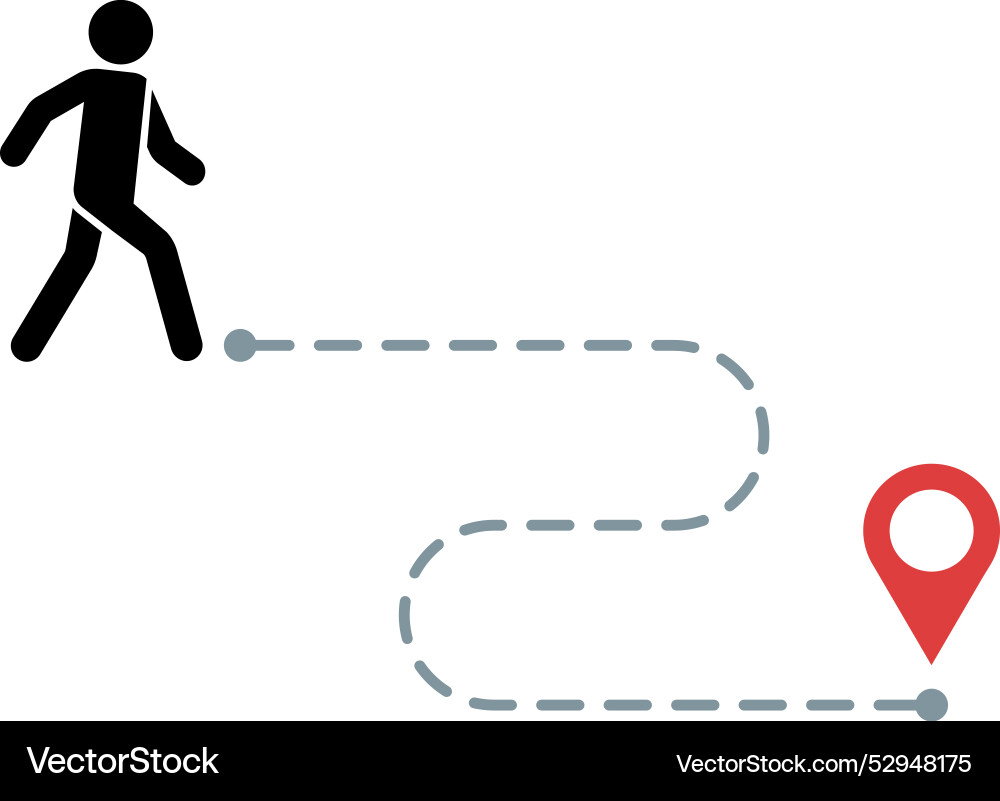 Walking path icon in flat style Royalty Free Vector Image