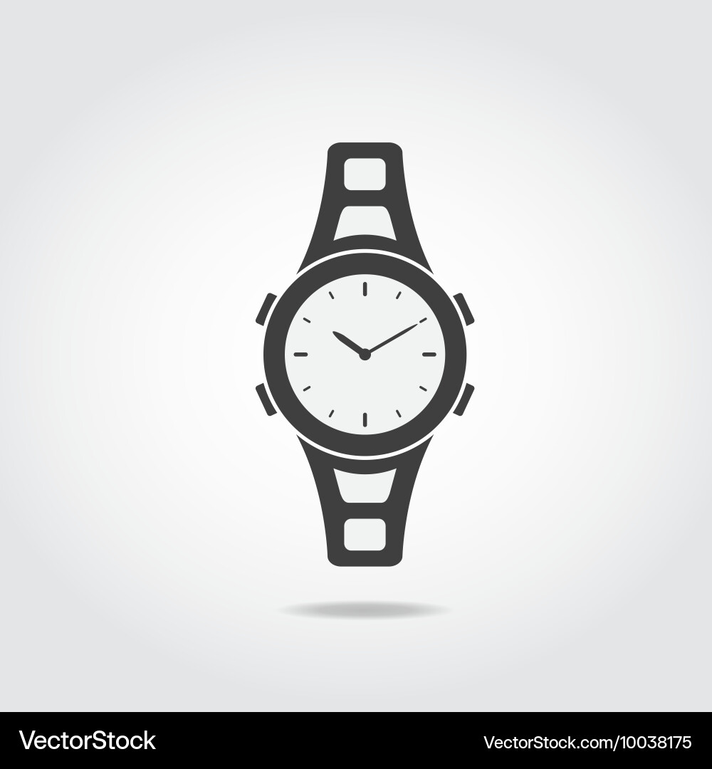 Watch black icon Royalty Free Vector Image - VectorStock
