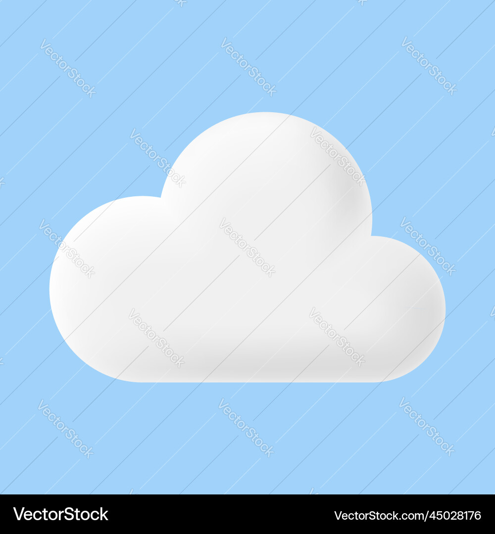 3D Cloud Icon Royalty Free Vector Image - VectorStock