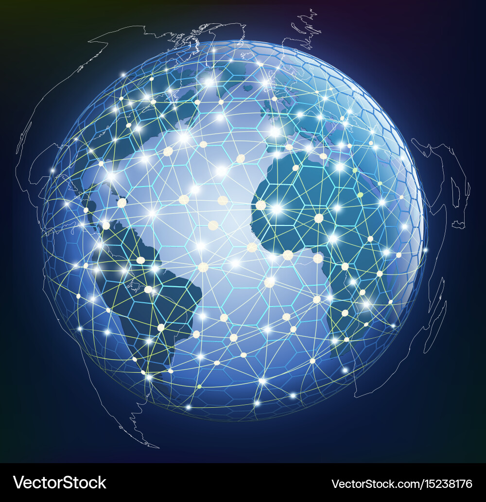 Abstract global digital communication Royalty Free Vector