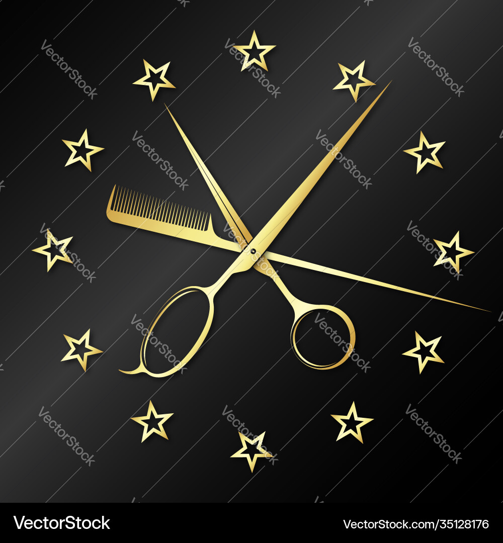 Beauty salon symbol in form a clock Royalty Free Vector