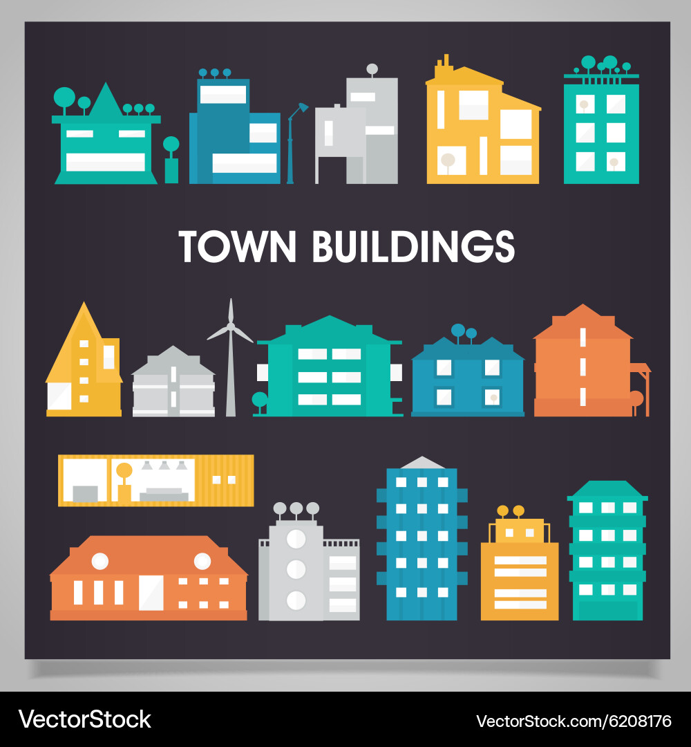 Buildings and houses collection Royalty Free Vector Image
