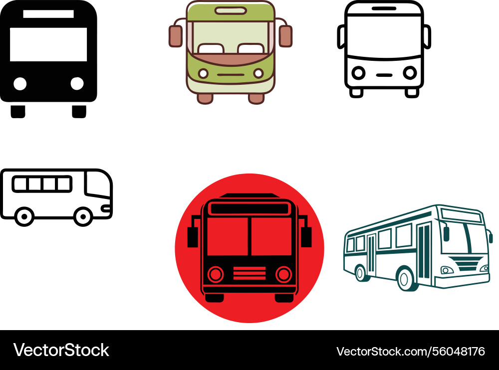 Bus icon art bundle image set Royalty Free Vector Image