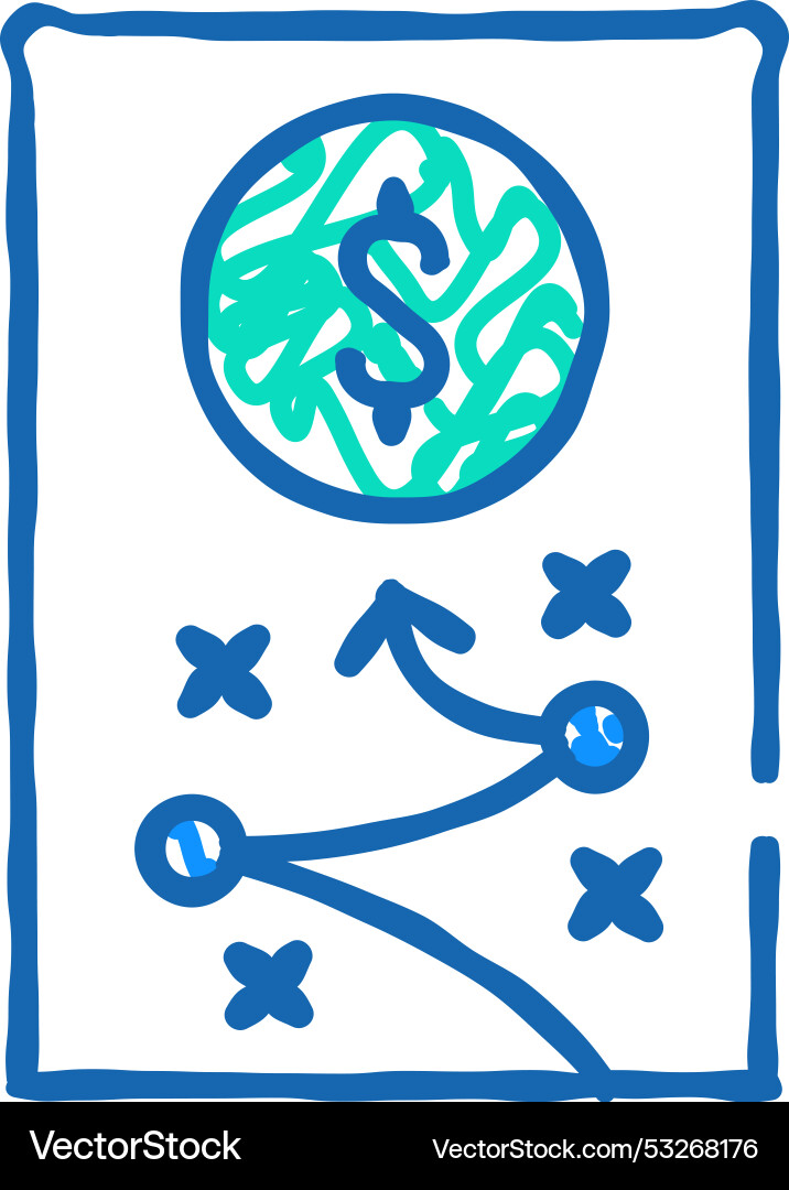 Business strategy sign icon doodle Royalty Free Vector Image