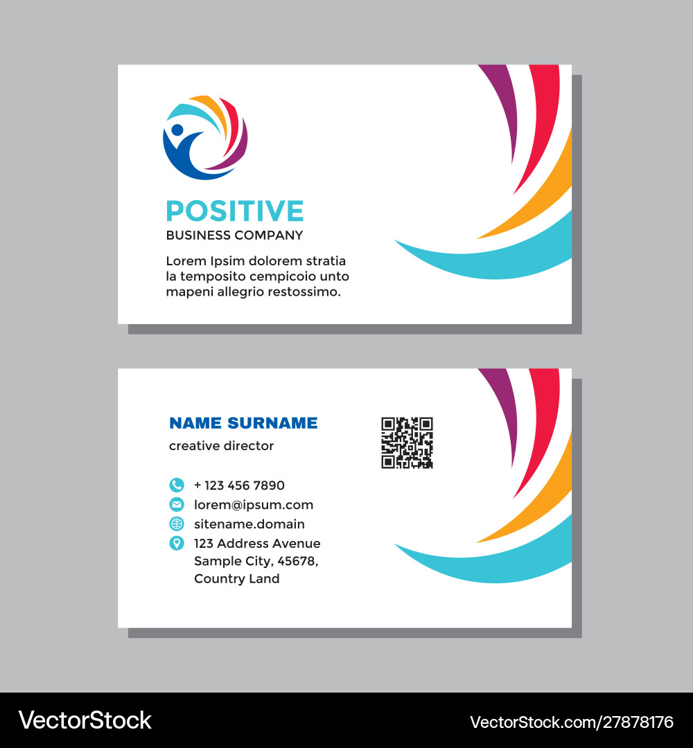 Business visit card template with logo - concept Vector Image