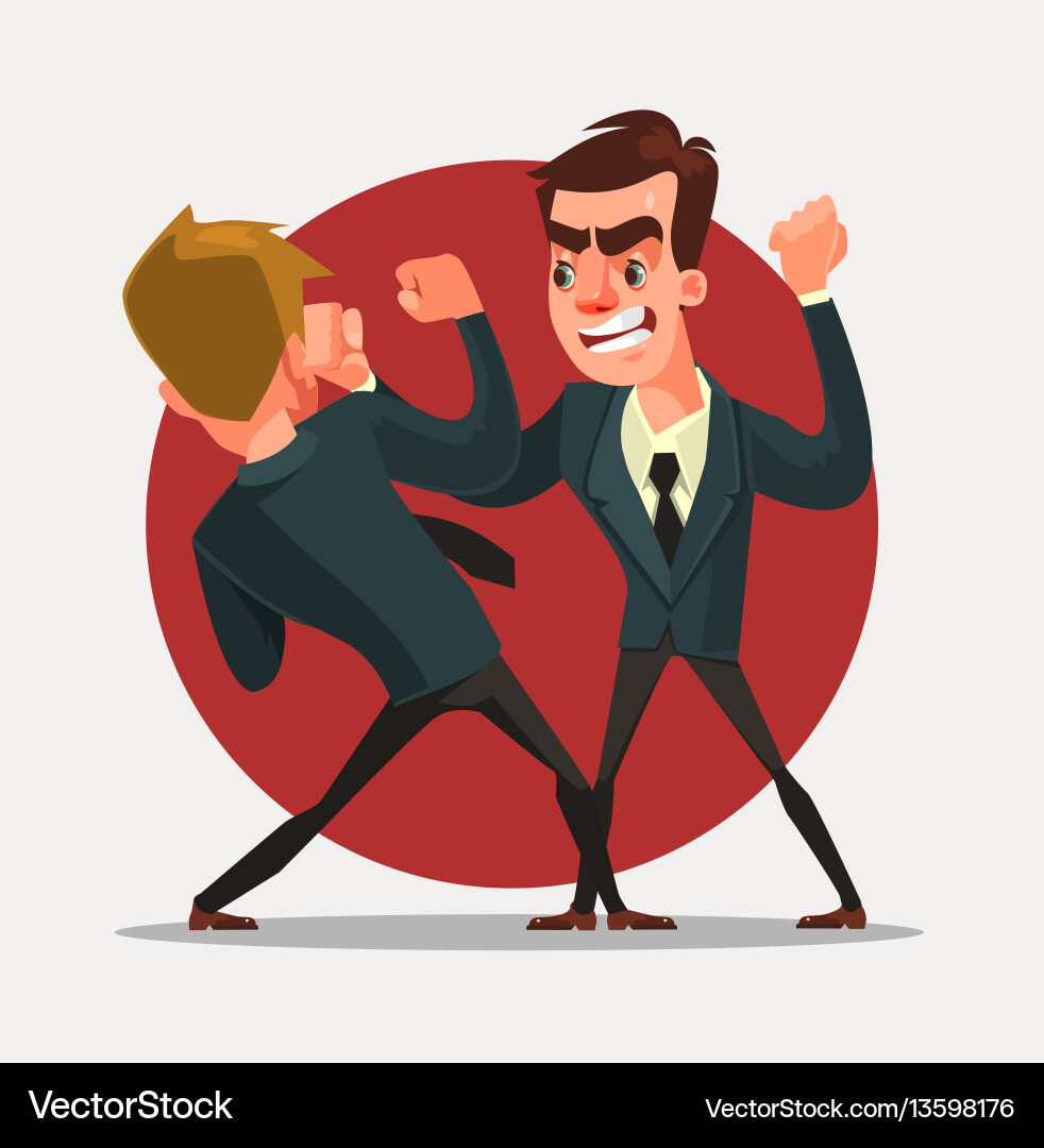Businessmen characters fight Royalty Free Vector Image