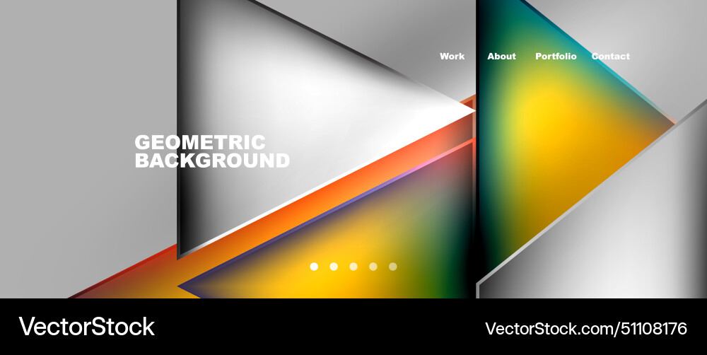 Colorful triangles on gray background Royalty Free Vector