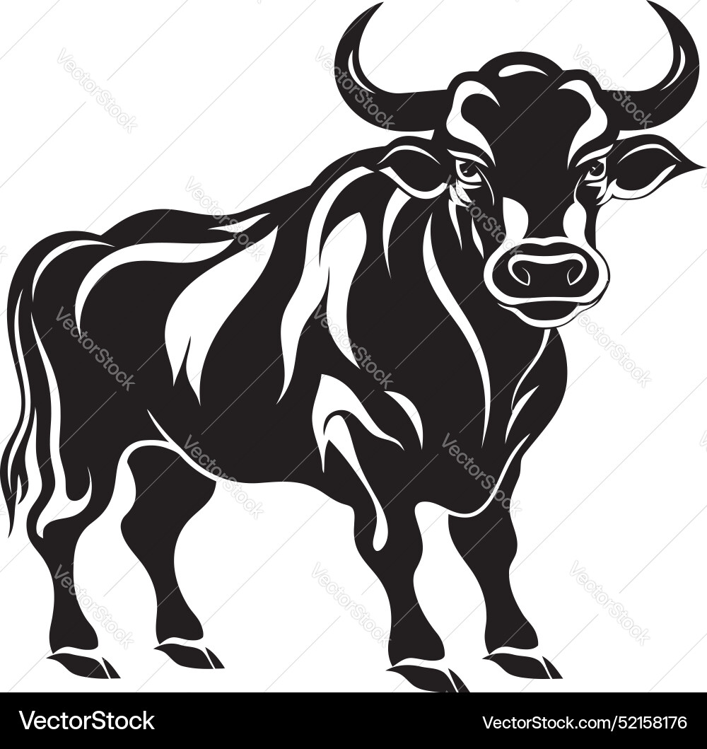 Dynamic doodle cartoon bull logo bullish buddy Vector Image