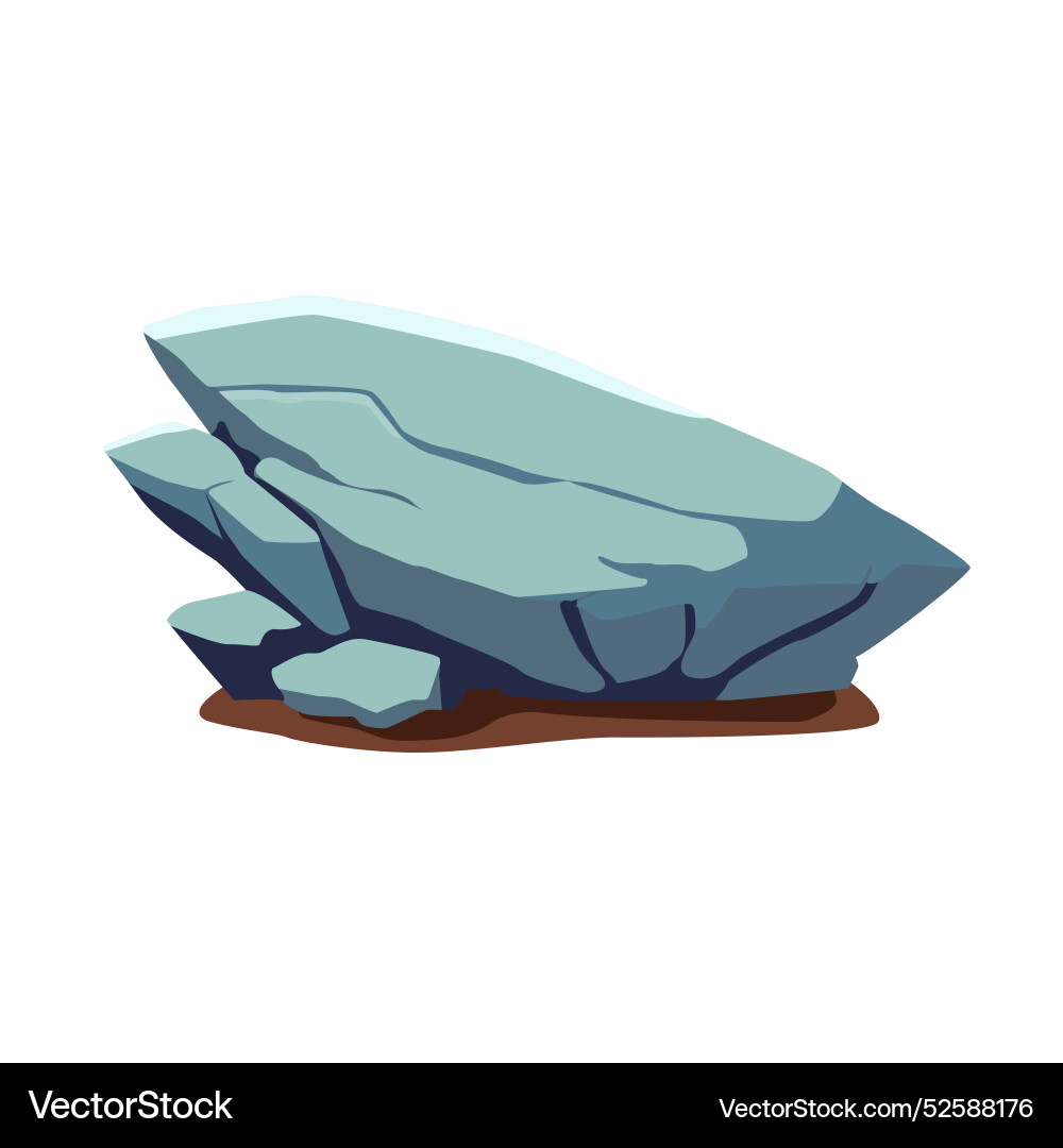 Grey stone cartoon gray rock Royalty Free Vector Image