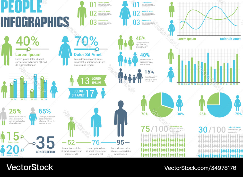 People infographics Royalty Free Vector Image - VectorStock
