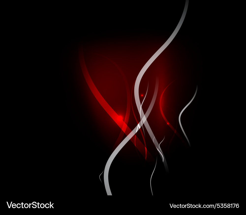 Red wave in dark space dynamic energy background Vector Image