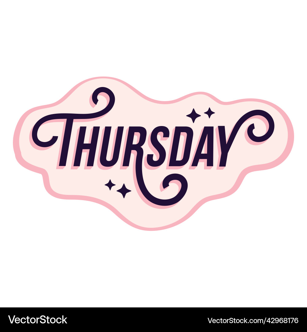 Thursday badge sticker Royalty Free Vector Image