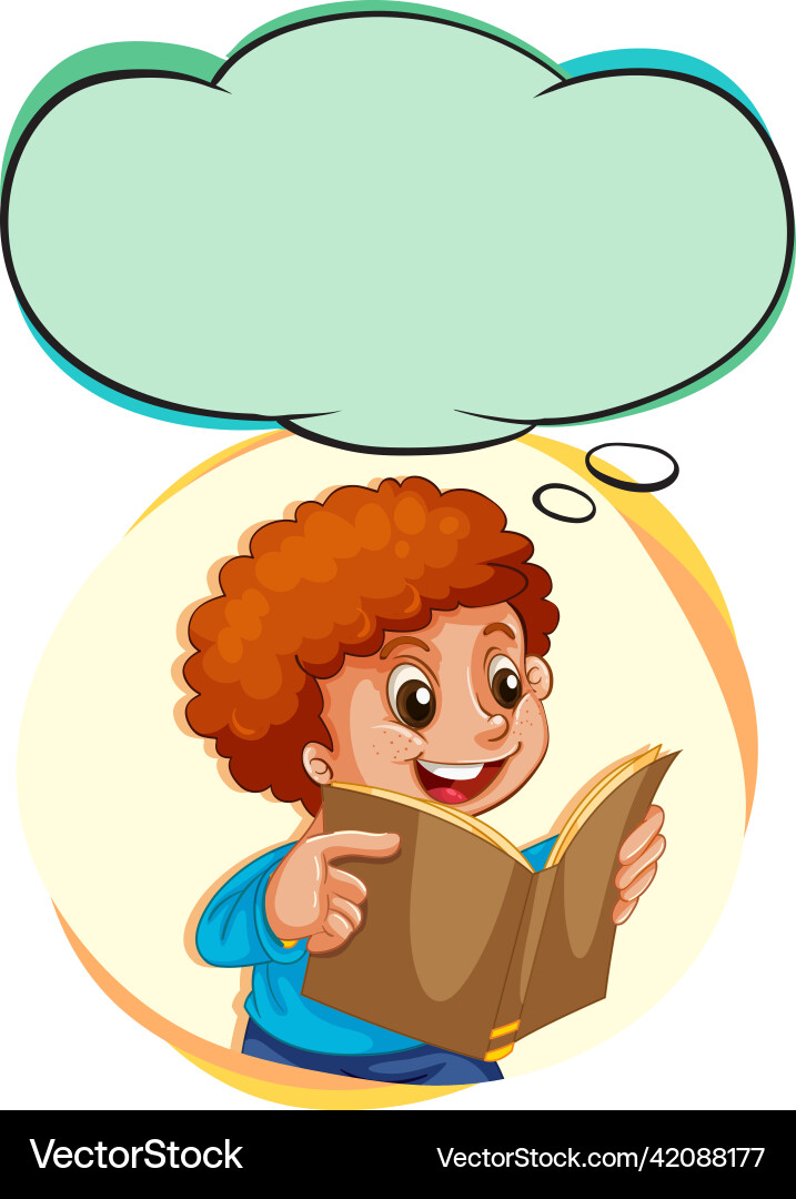 A boy thinking with empty callouts Royalty Free Vector Image