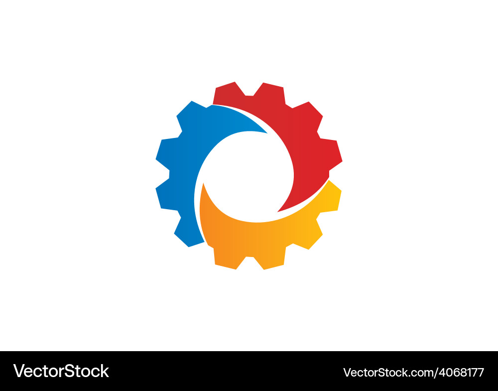 Gear abstract color work industry logo Royalty Free Vector