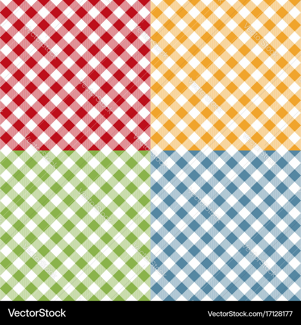 Picnic table cloth seamless pattern set Royalty Free Vector