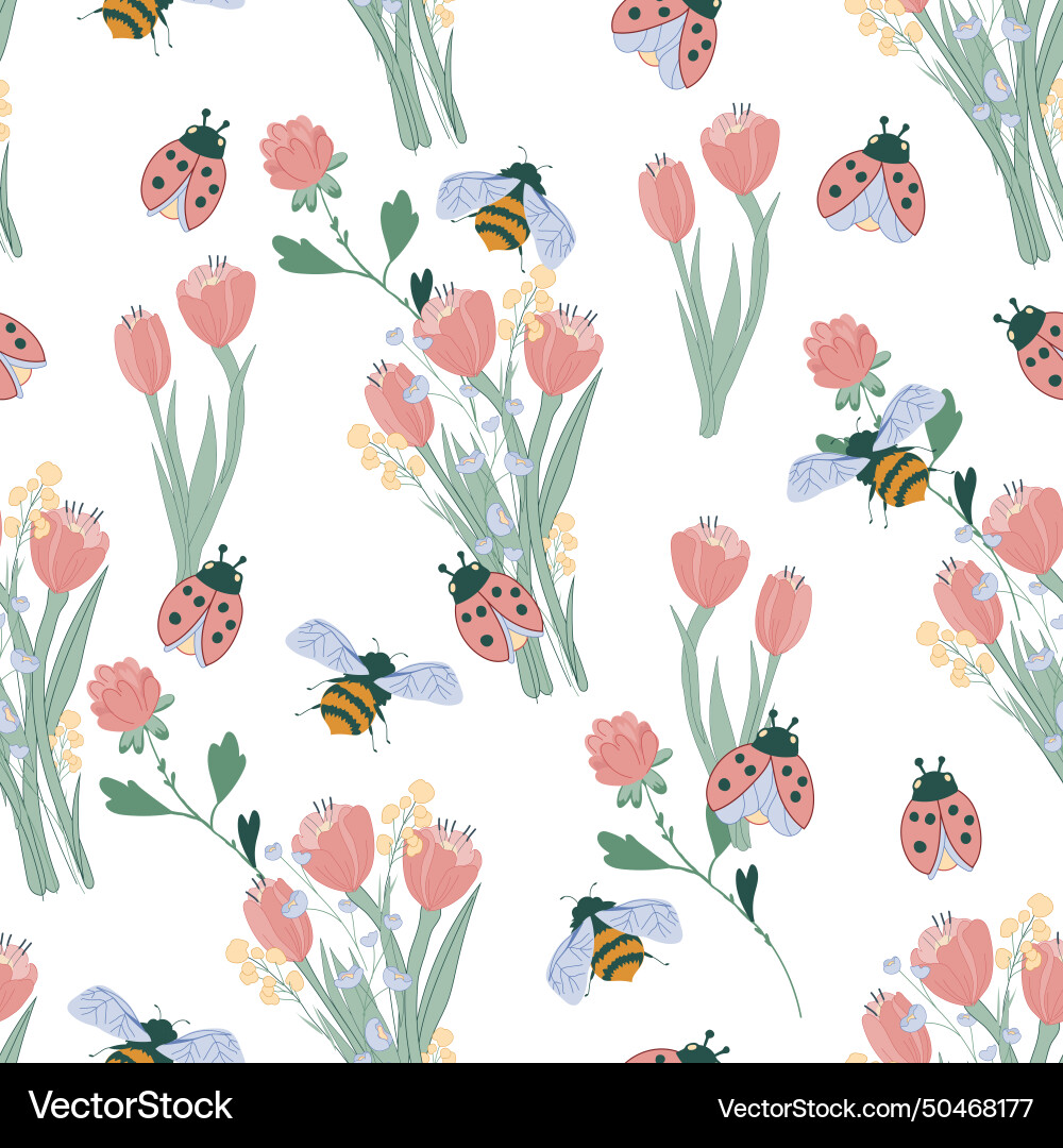 Seamless pattern design for spring and summer Vector Image