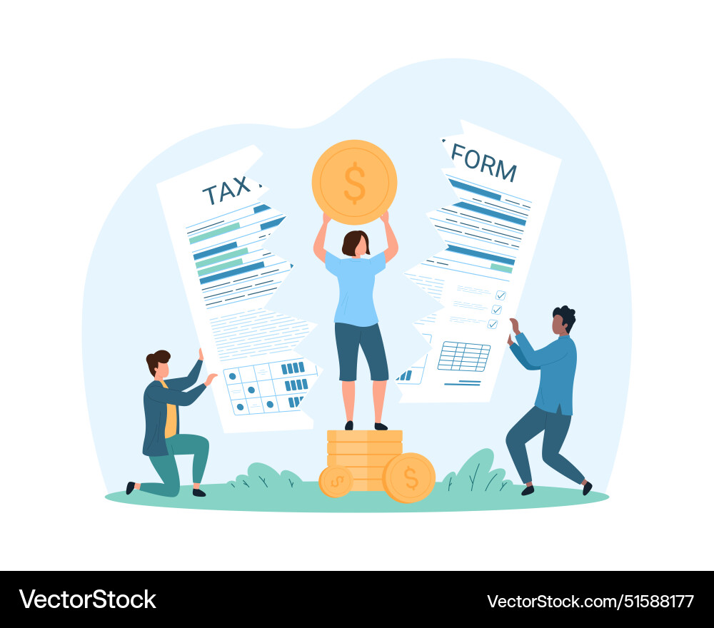 Tax payment reduction less deductions business Vector Image