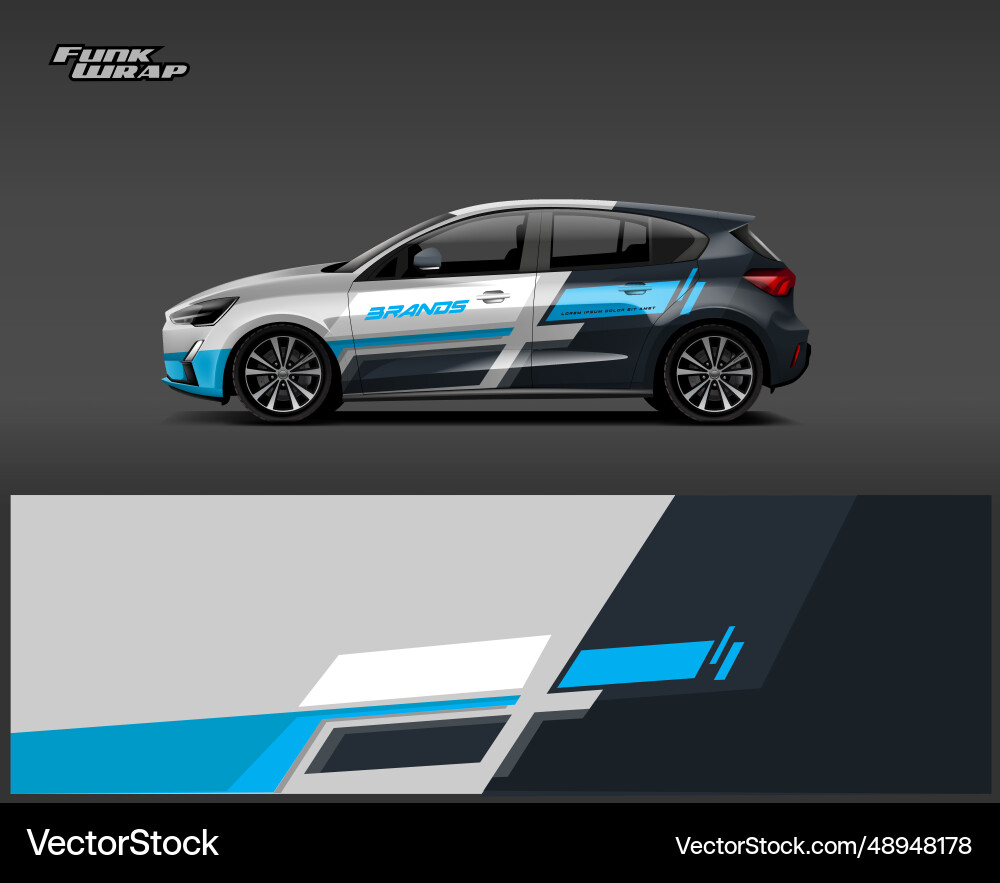 Car wrap design abstract geometric van Royalty Free Vector