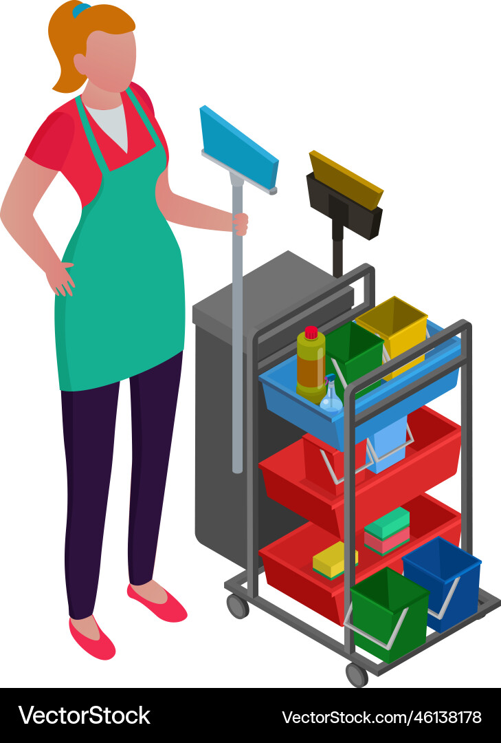 Cleaning professional isometric composition Vector Image