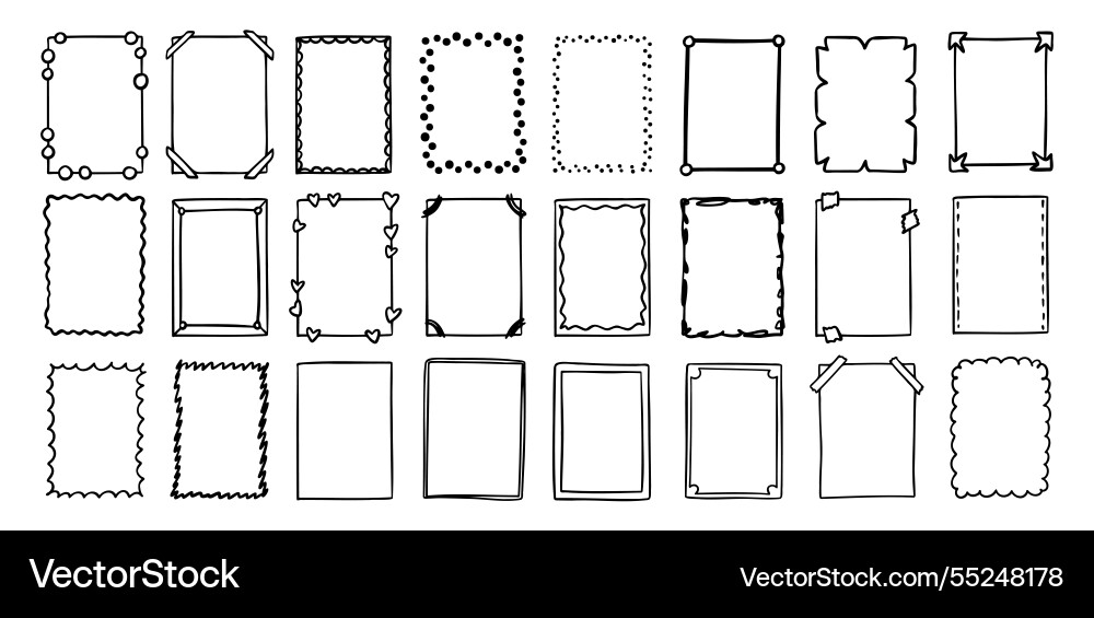 Hand Drawn Rectangle Frame - Doodle Royalty Free Vector