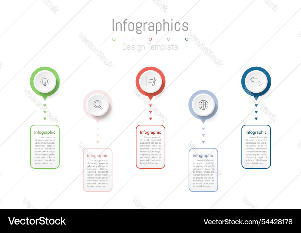 Infographic 5 options design elements Royalty Free Vector