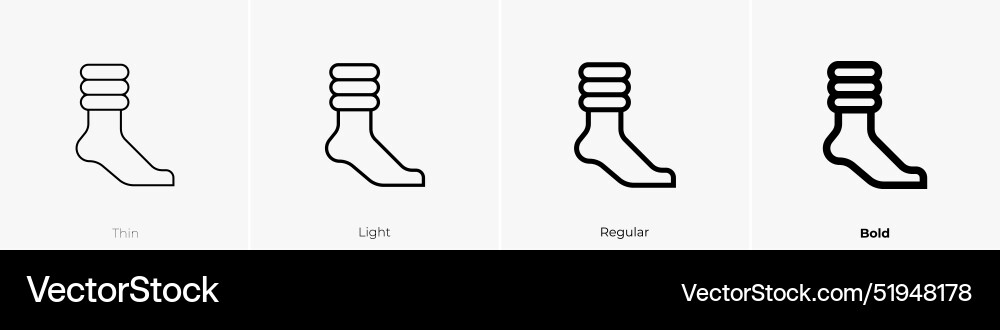 Leg warmer icon thin light regular and bold style Vector Image