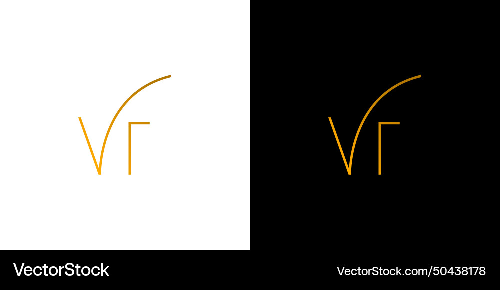 Modern and unique letter vf initials logo design Vector Image