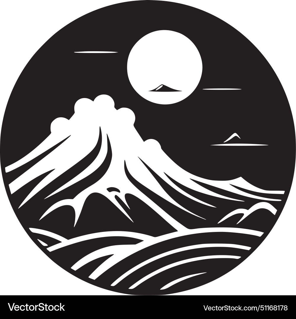 Ocean - minimalist and simple silhouette Vector Image