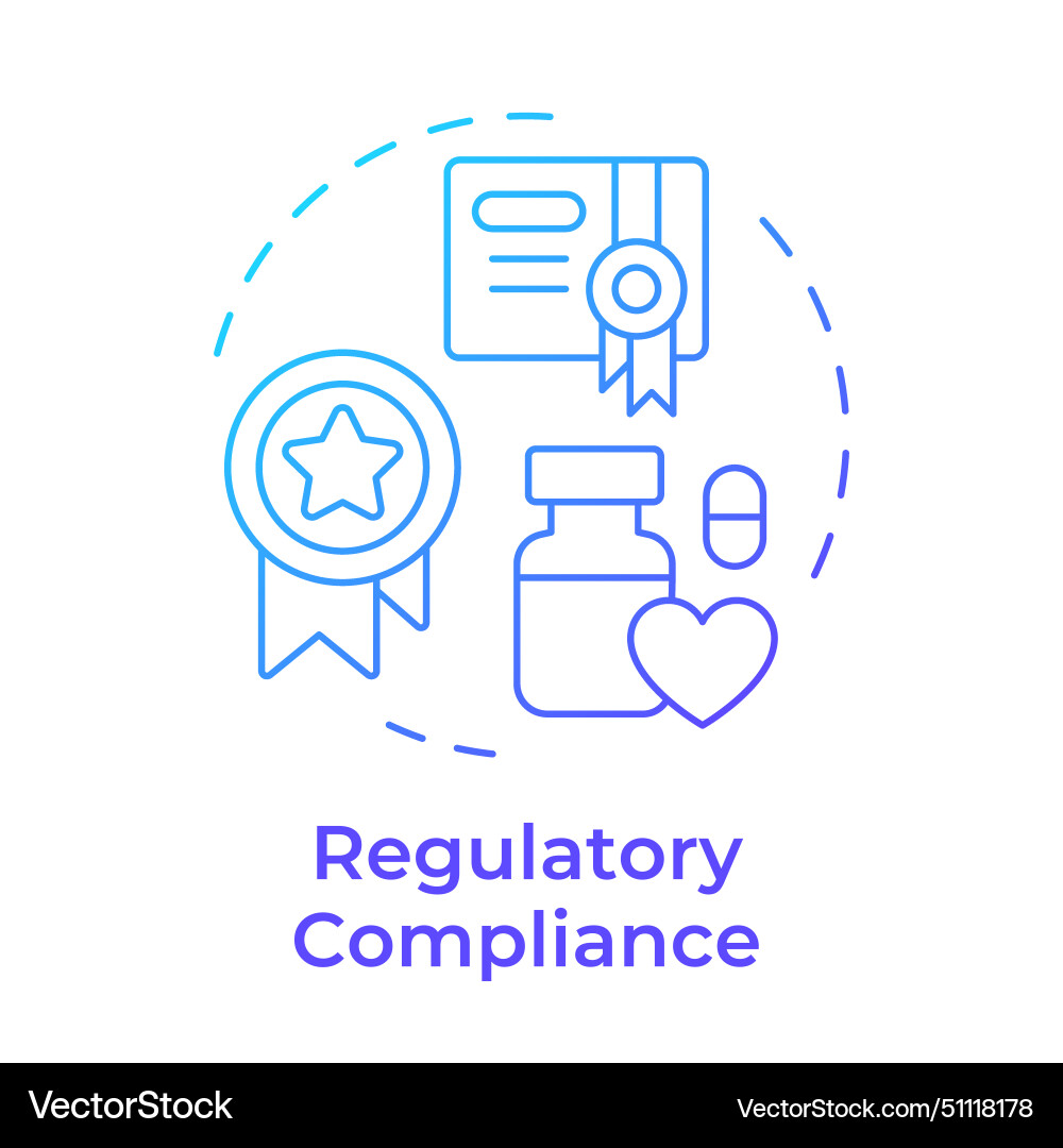 Regulatory compliance blue gradient concept icon Vector Image Regulatory compliance blue gradient concept icon Vector Image