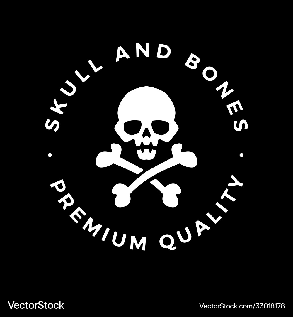 Skull and bones logo icon Royalty Free Vector Image