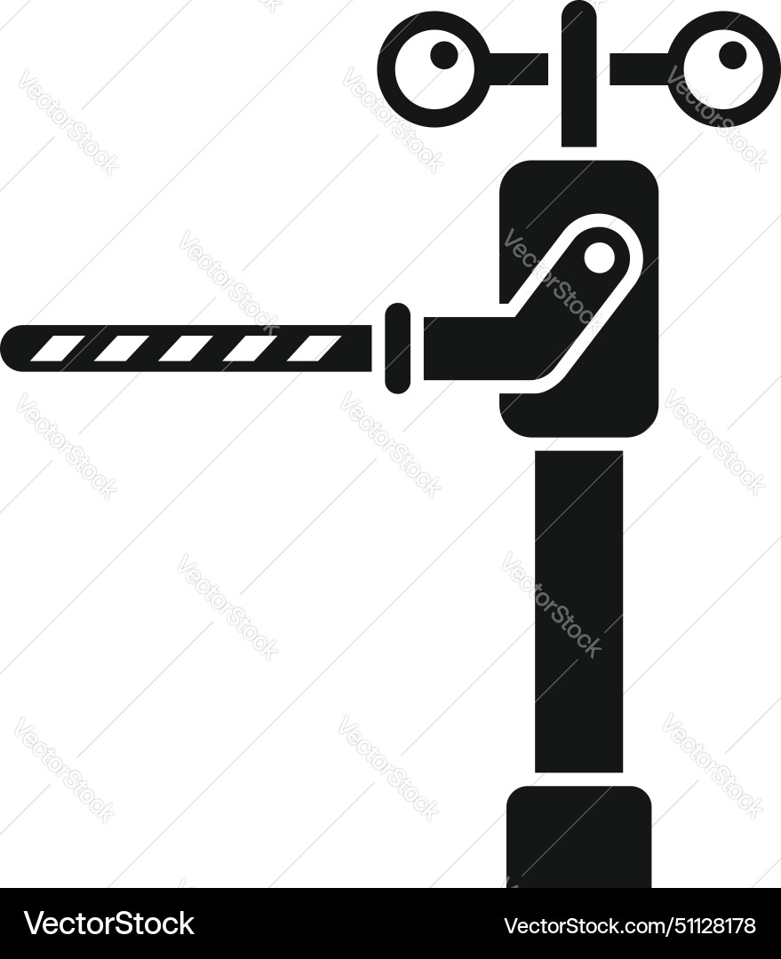Small railway barrier with lights icon simple Vector Image