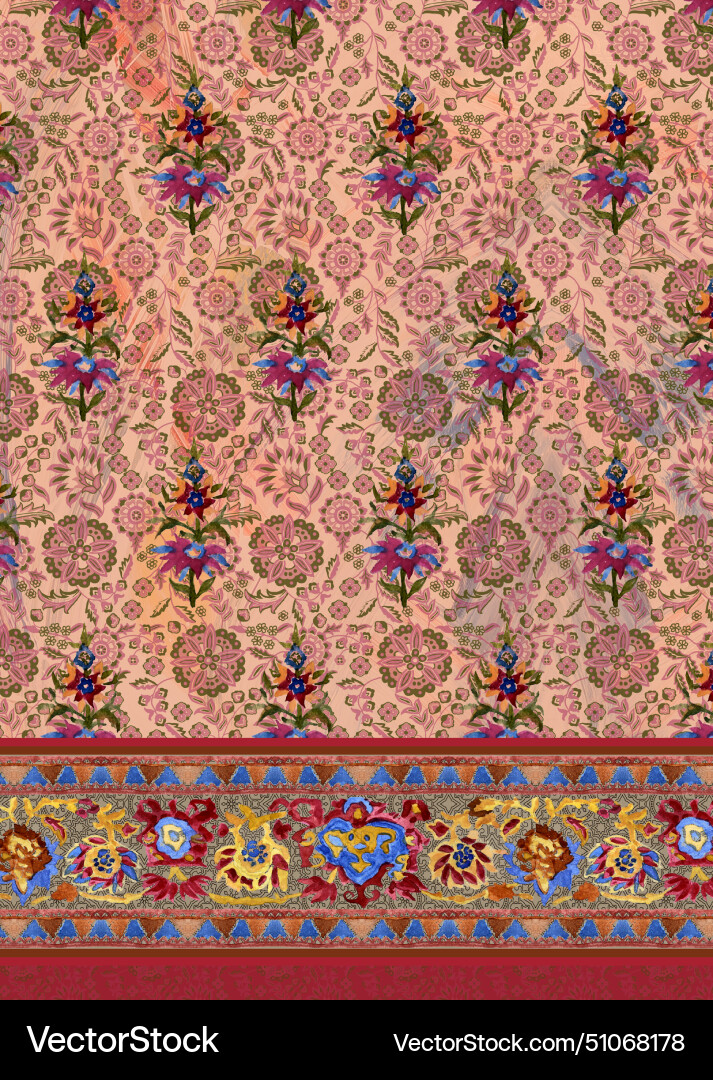 Textile kurti design digital printing Royalty Free Vector