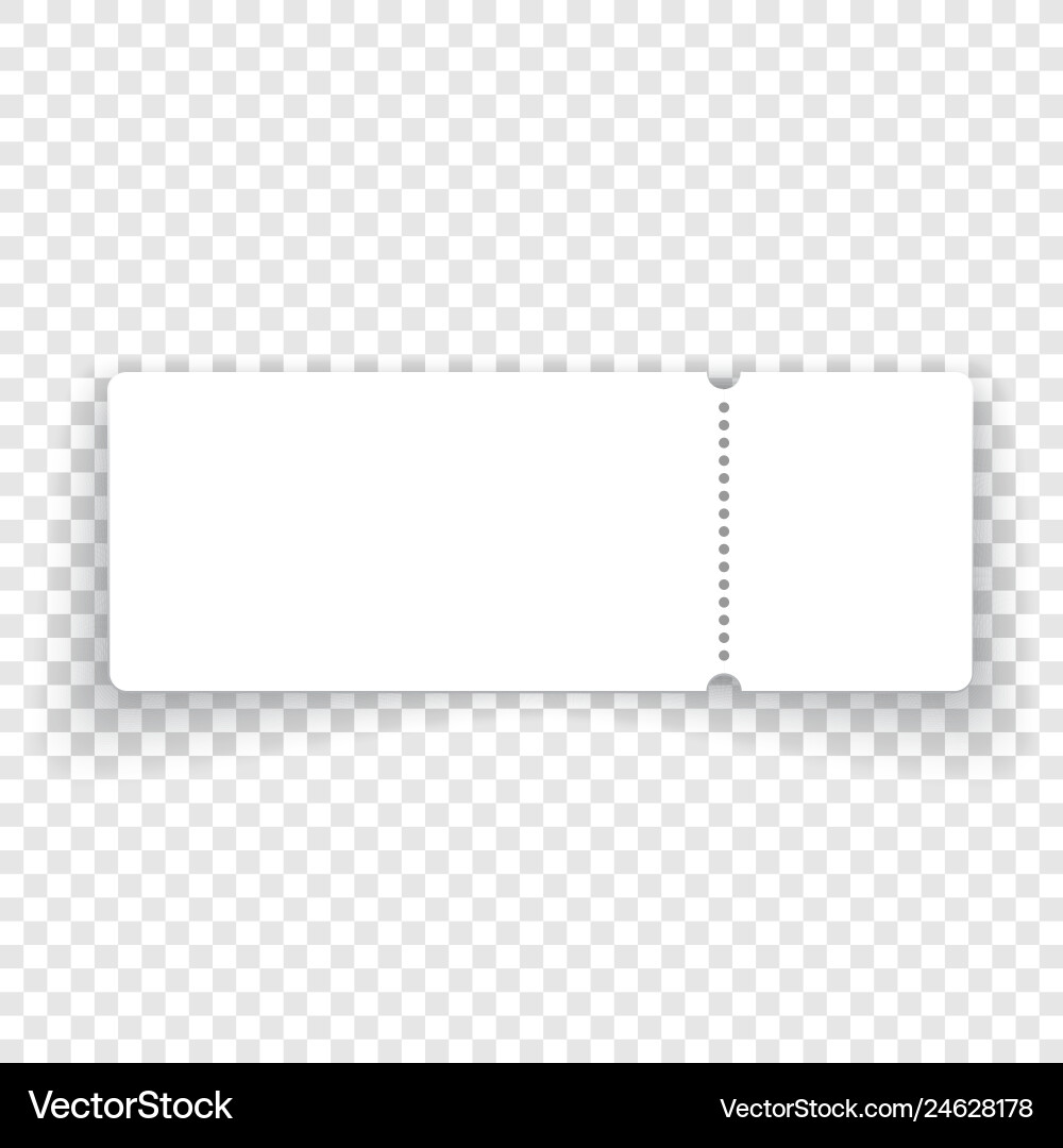 White black ticket template with shadow Royalty Free Vector