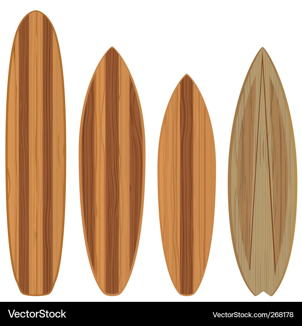 Wooden surfboards Royalty Free Vector Image - VectorStock