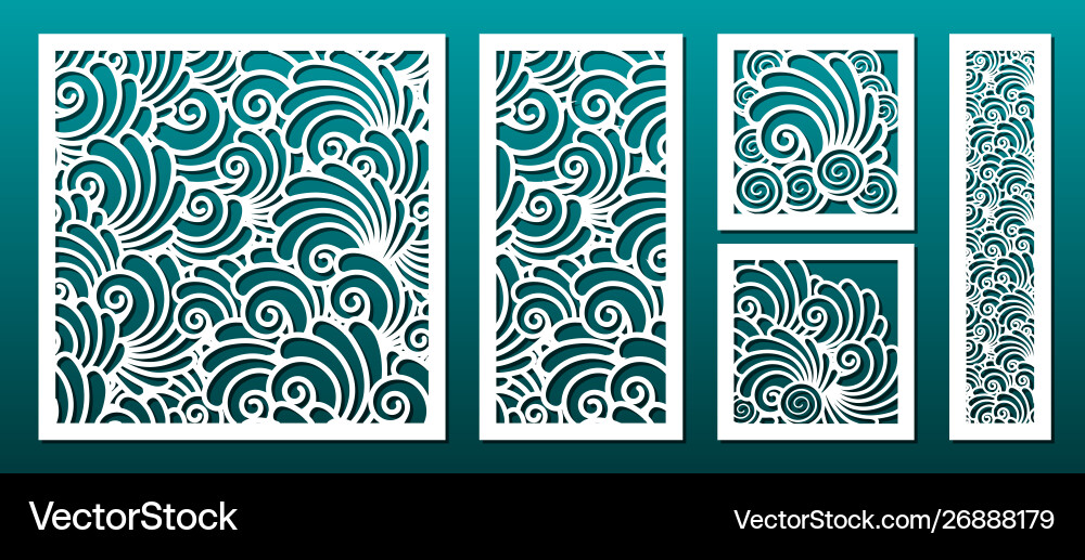 Geometric Cutout Pattern Set Royalty Free Vector Image