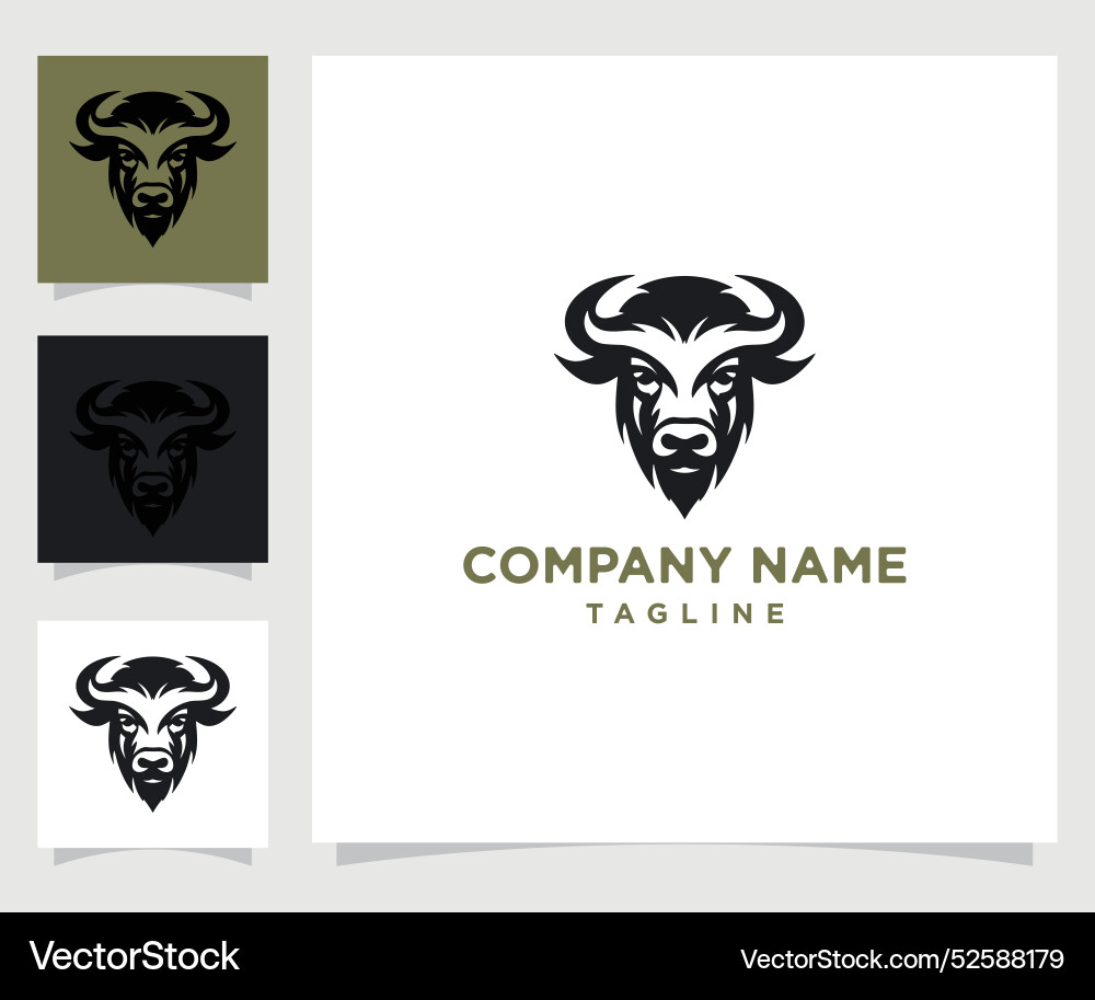 Logo icon simple buffalo Royalty Free Vector Image