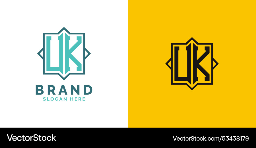 Modern uk monogram logo design initial letter Vector Image