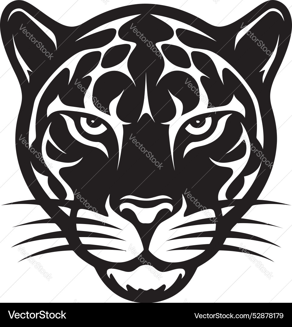 Monochrome jaguar icon contemporary Royalty Free Vector