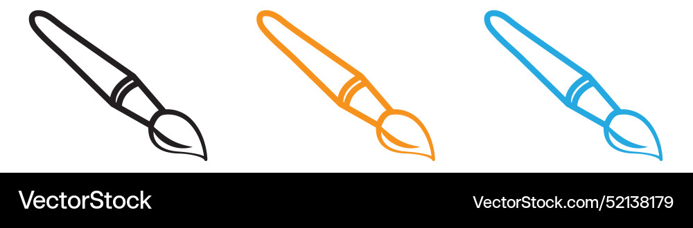 Paintbrush logo set collection for web app ui Vector Image