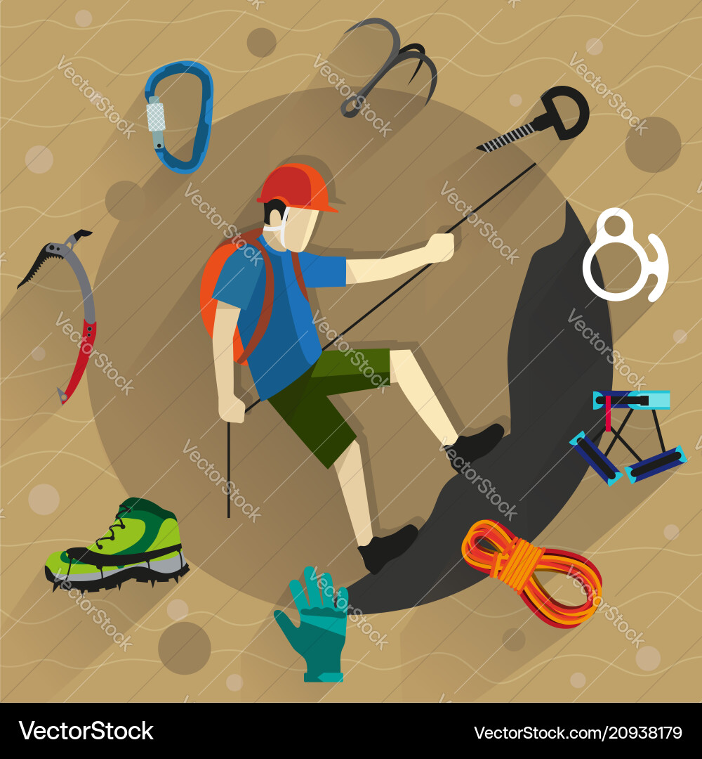 Rock climber Royalty Free Vector Image - VectorStock