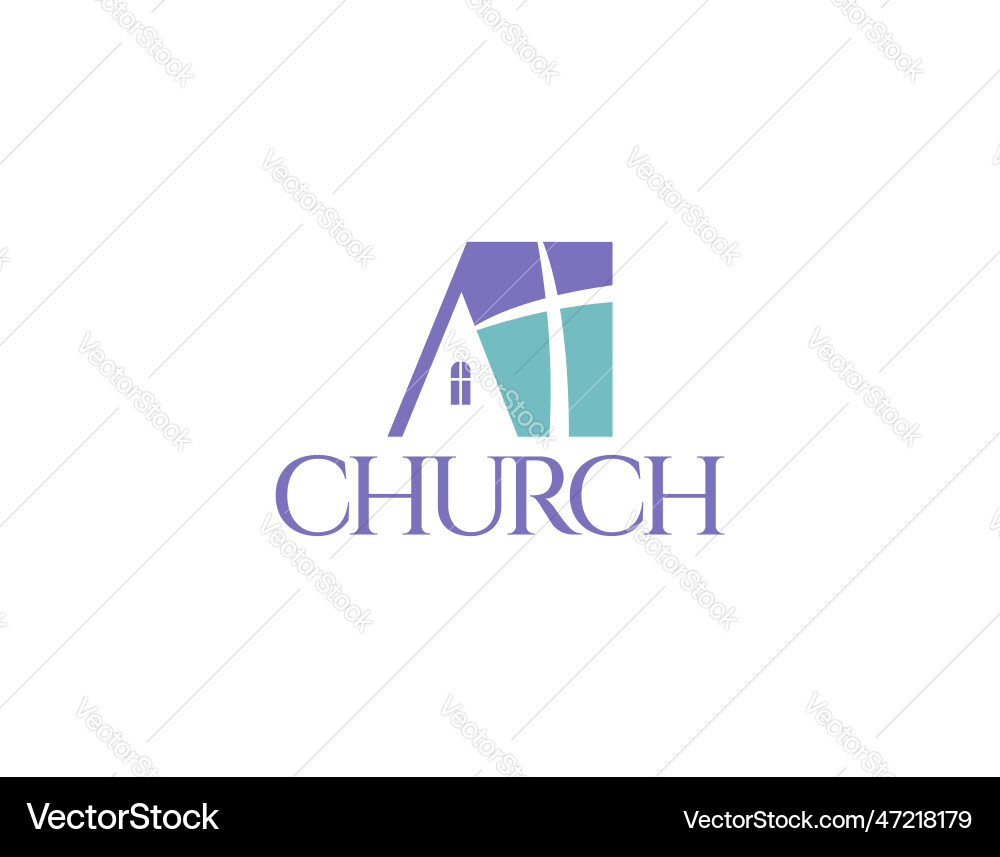 Simple clean church cathedral logo design template
