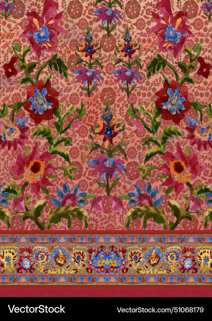 Textile kurti design digital printing Royalty Free Vector