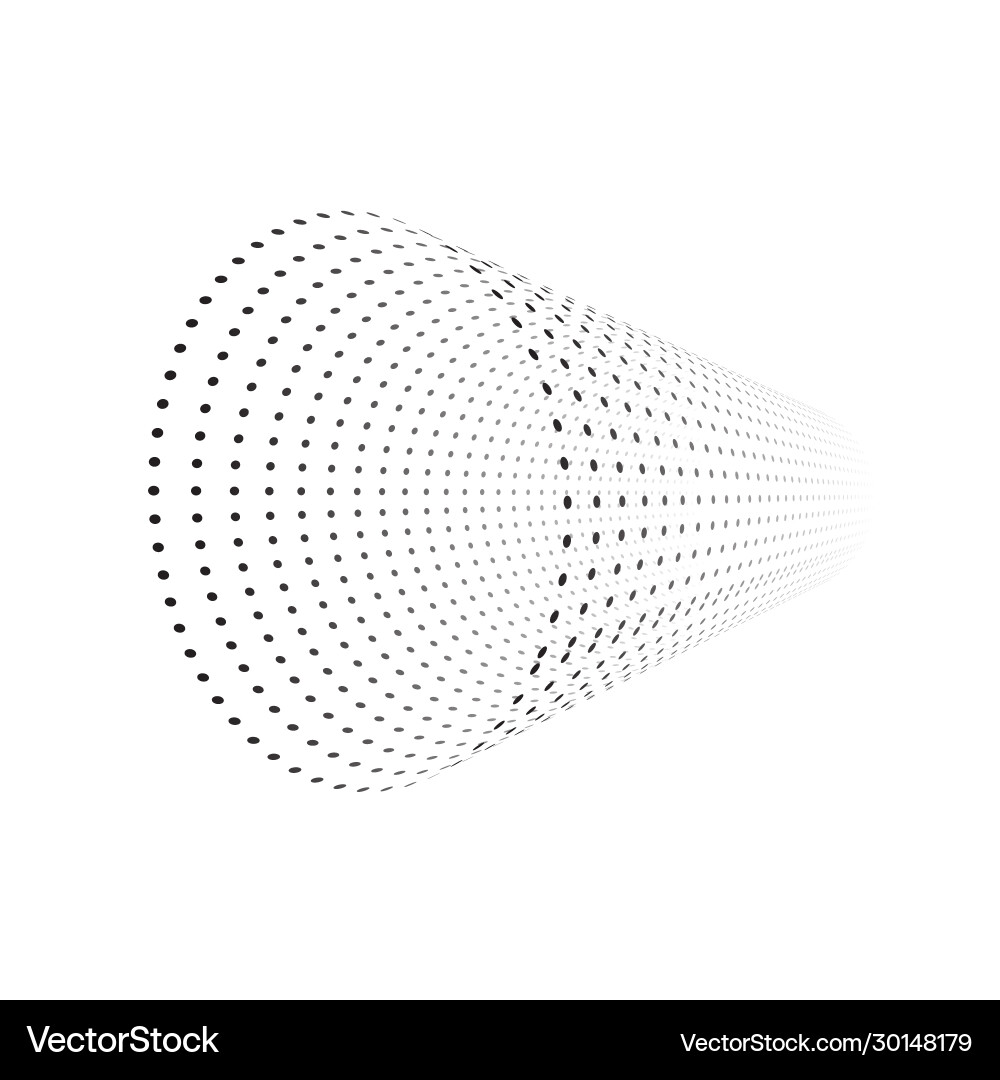 Tunnel from small particles isolated Royalty Free Vector