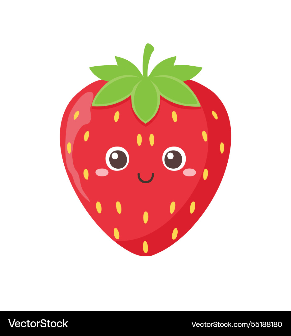 A cute strawberry fruit Royalty Free Vector Image