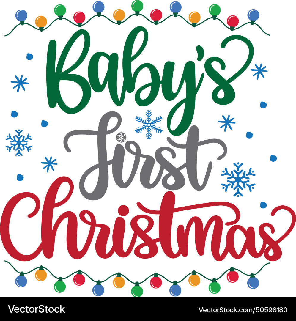 Babys first christmas merry Royalty Free Vector Image