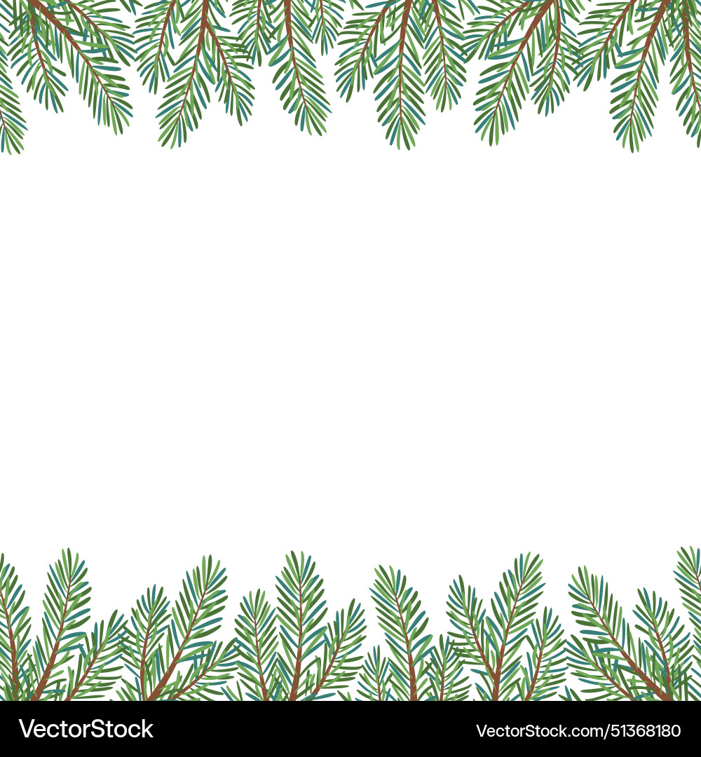 Christmas tree seamless border hand drawn trendy Vector Image